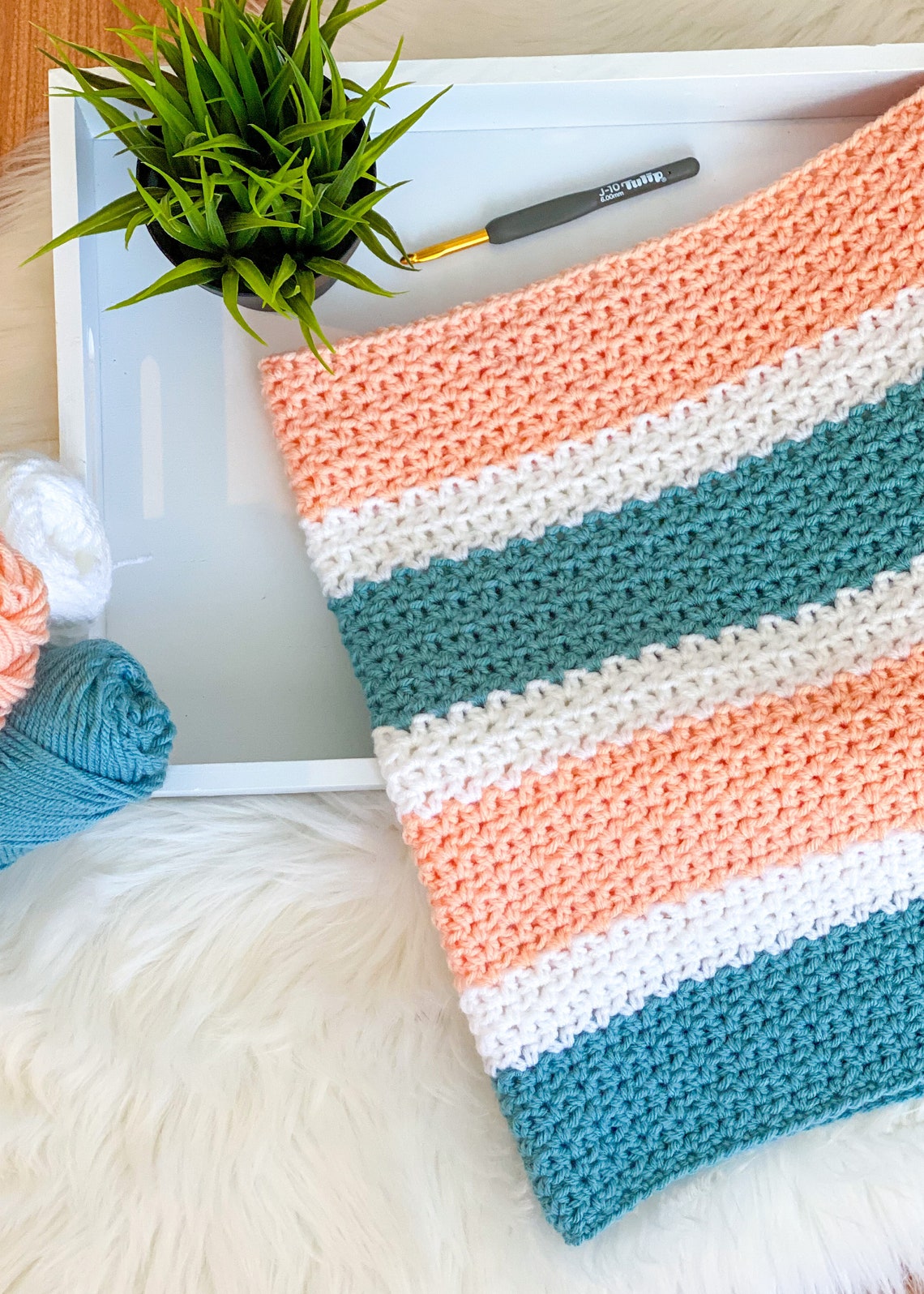 V Stitch Crochet Blanket Pattern | Etsy Australia