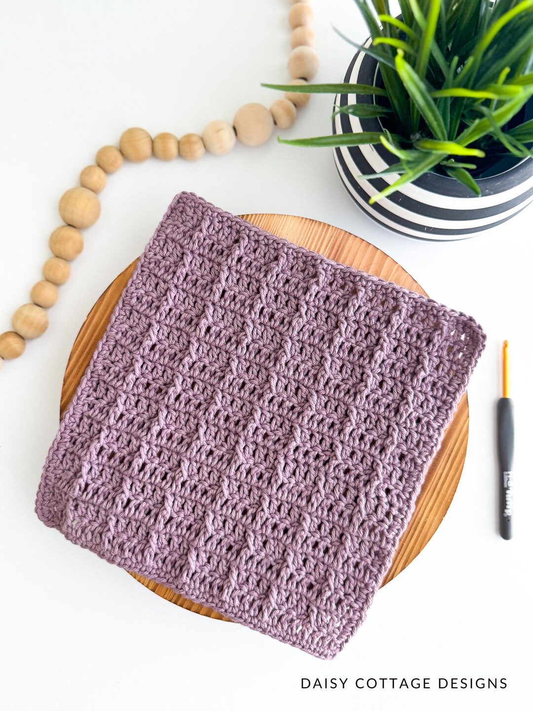 Easy Crochet Dishcloth Pattern, Simple Crochet Dishcloth, Daisy Cottage ...