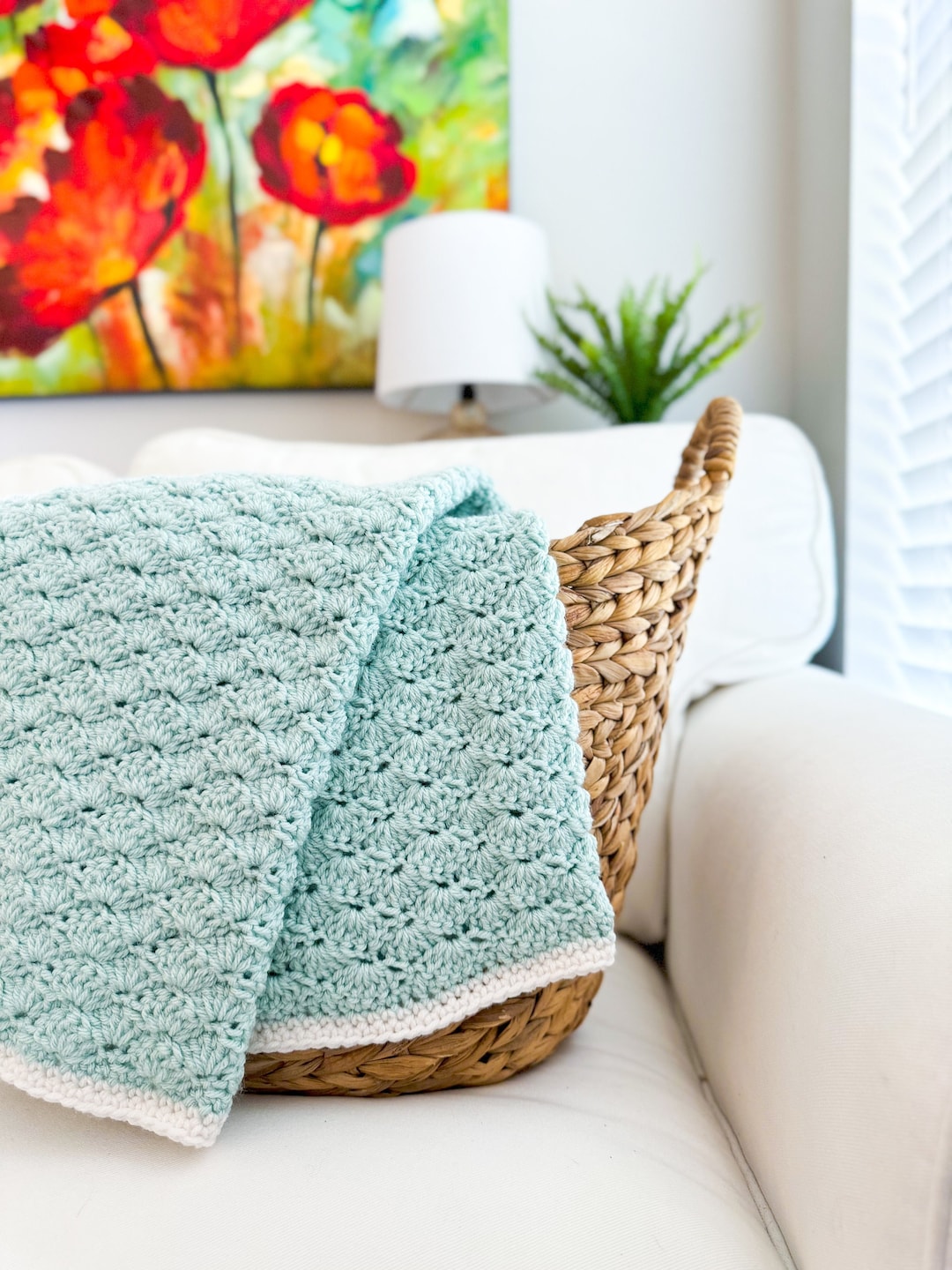Easy Crochet Shell Stitch Baby Blanket Pattern • Craftdrawer