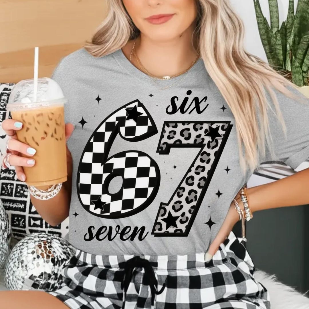 Number 67 SVG PNG | Leopard Checkerboard Print (digital Download) - Etsy