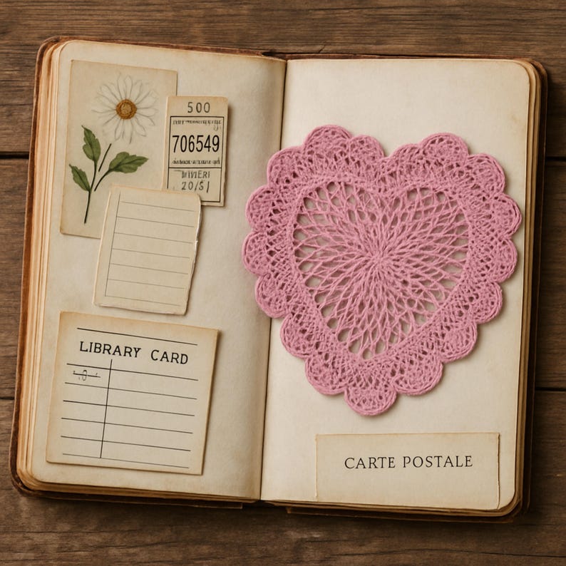 Heart Doily PNG Bundle, 28 Lace Heart Clipart, Pastel Crochet Doilies ...