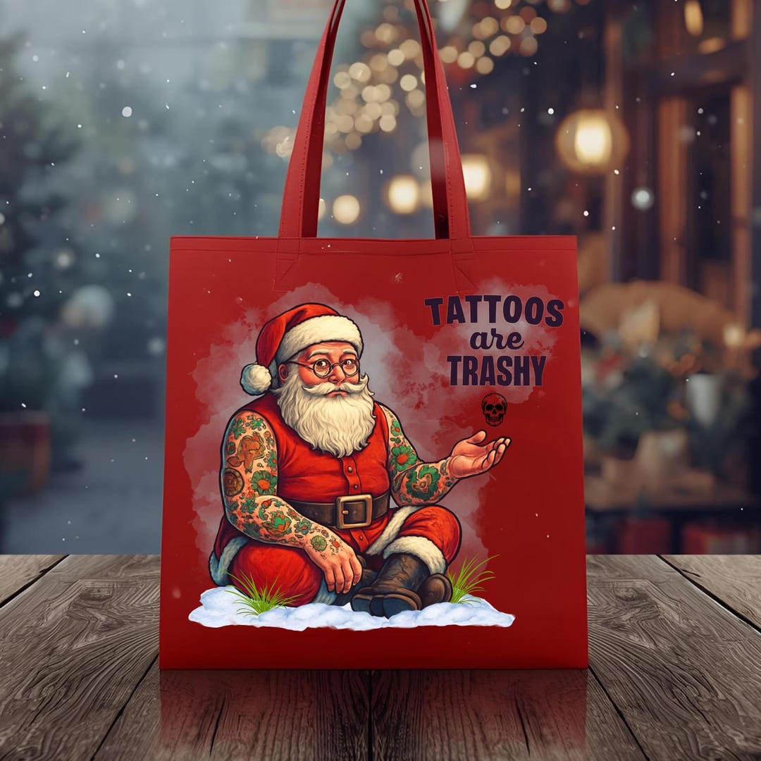 Tattooed Santa PNG | Funny Christmas Clipart | Edgy Holiday Sublimation ...