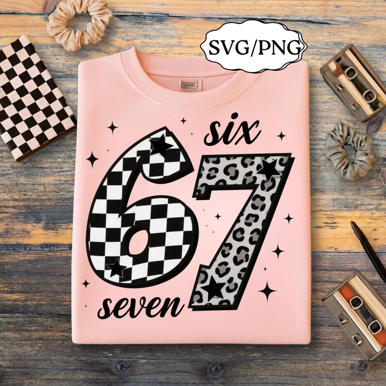 Number 67 SVG PNG | Leopard Checkerboard Print (digital Download) - Etsy