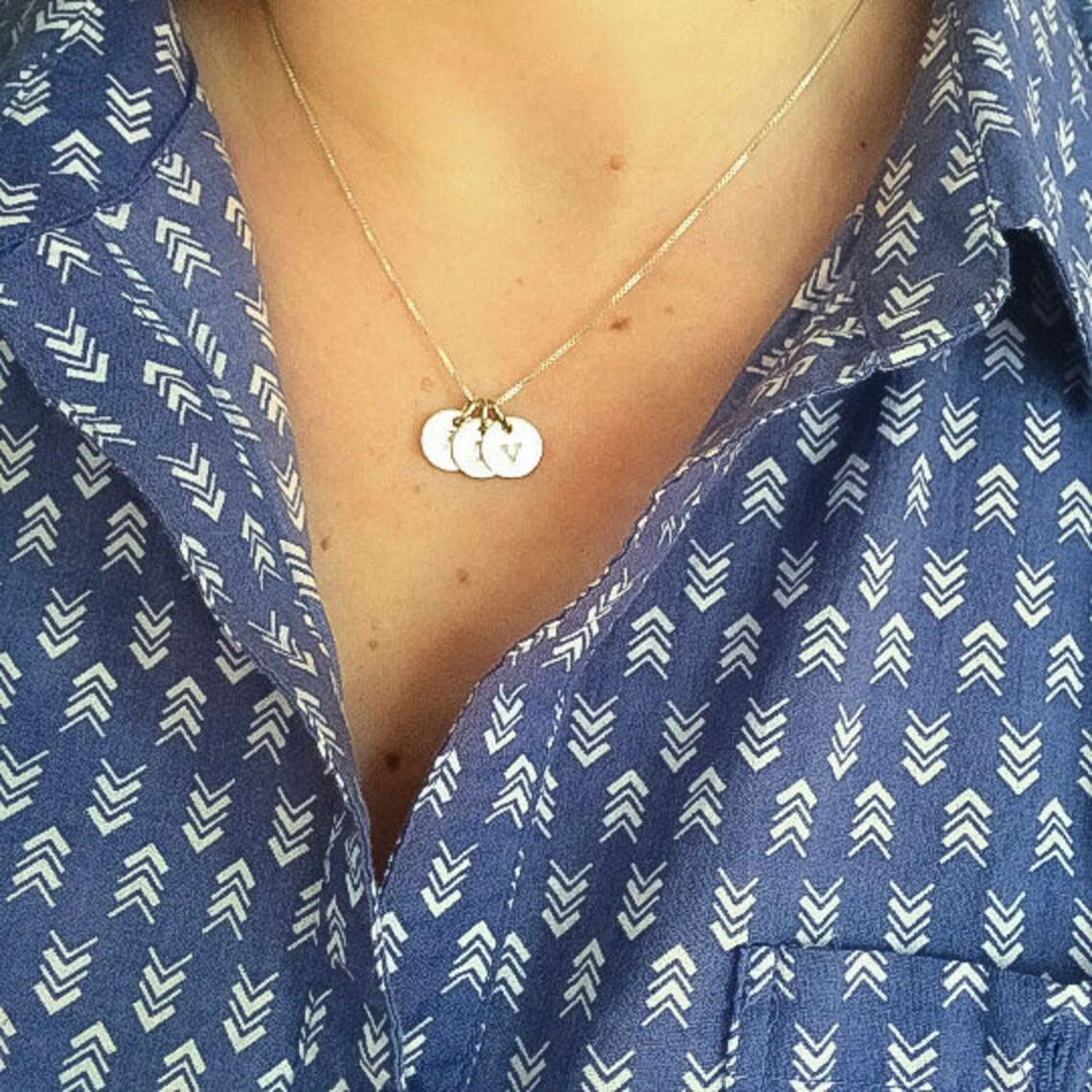 Stamped Letter R Necklace Letter Sterling Silver Disk Initial Pendant ...