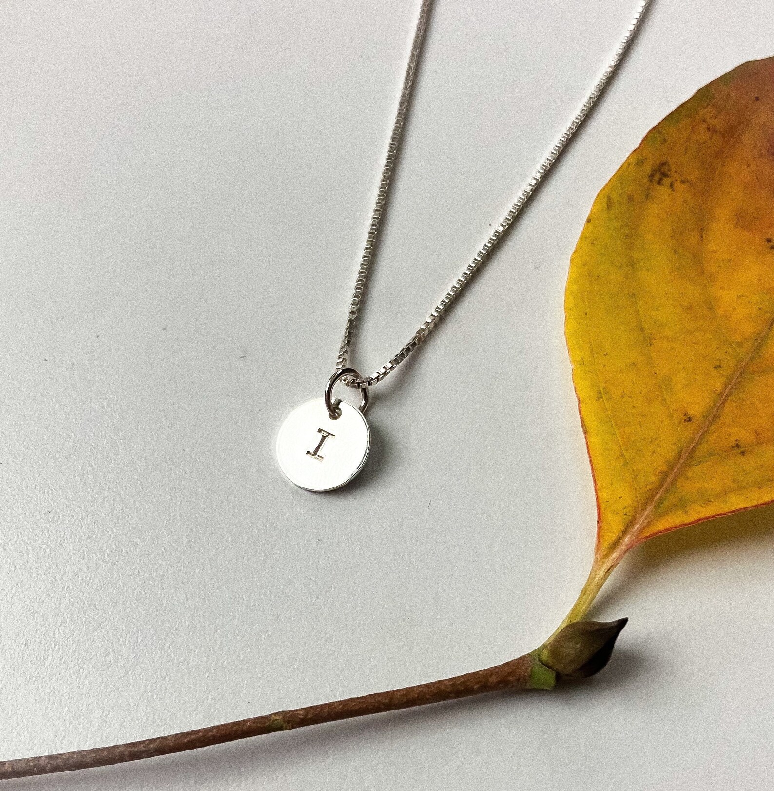 Stamped Initial Disc Necklace Silver Letter I Vintage Disk - Etsy
