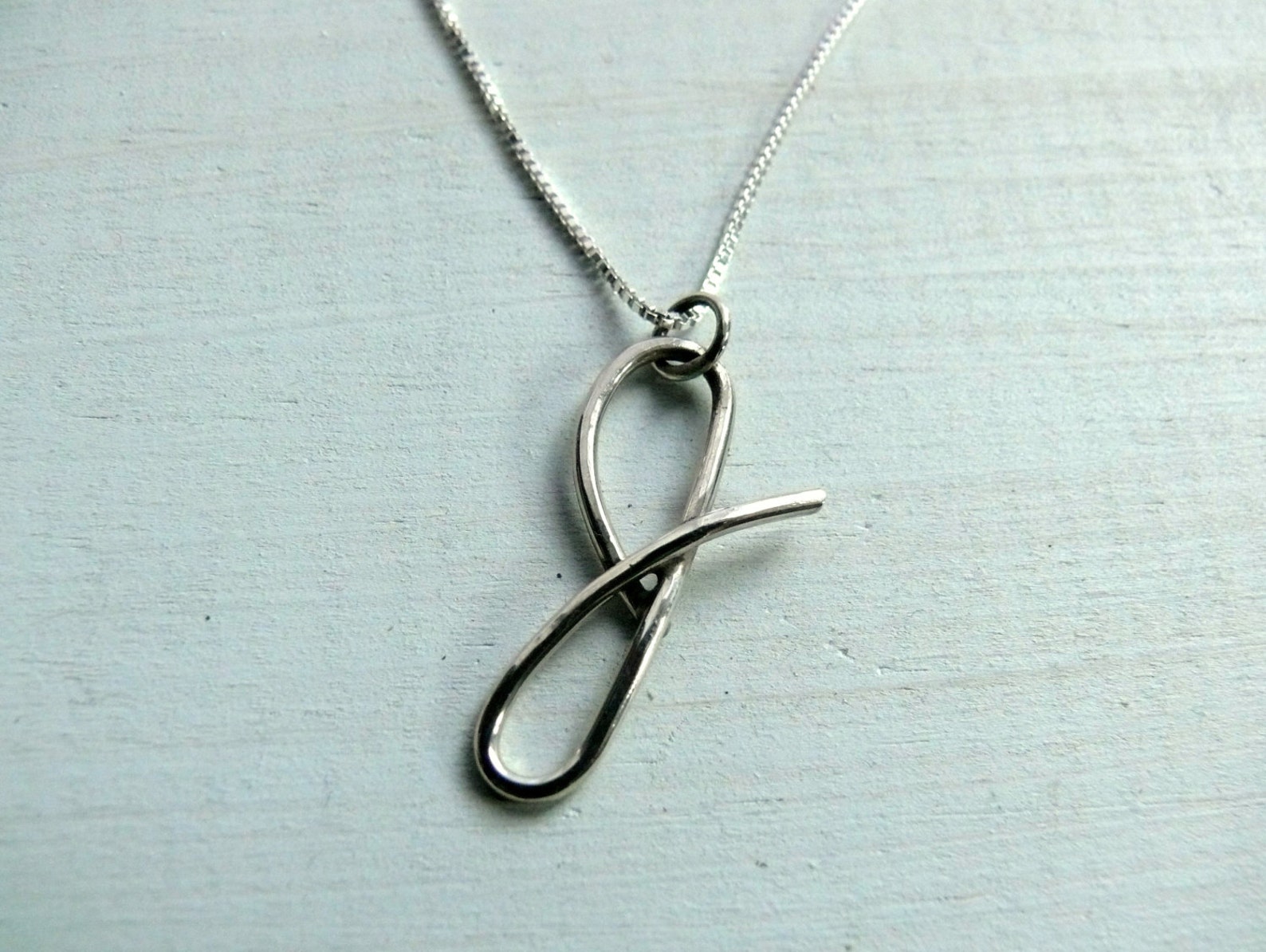 Silver Letter J Initial Necklace Cursive Bridesmaid Pendant Gift ...