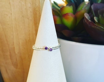 Amethyst Stack Ring - Etsy