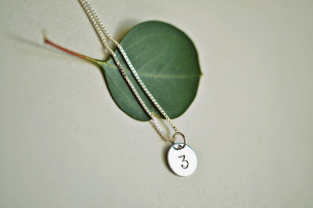 Silver Number 3 Necklace Athlete Jewelry Sunshine on Water - Etsy
