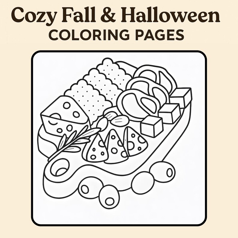 30 Cozy Fall & Halloween Coloring Pages | Printable Autumn Line Art ...