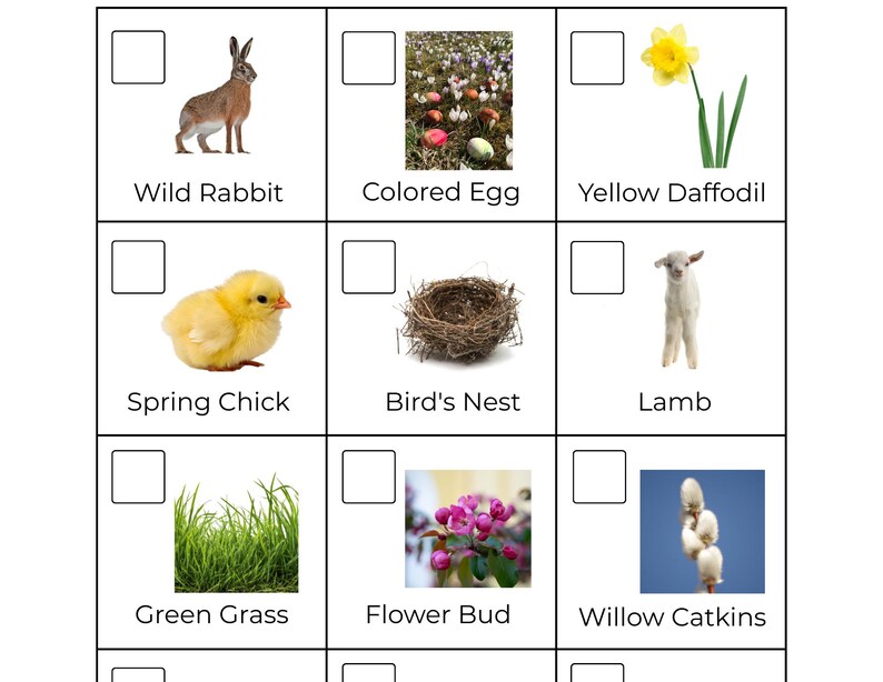 Easter Nature Scavenger Hunt for Kids | Realistic Photo Spring Activity ...