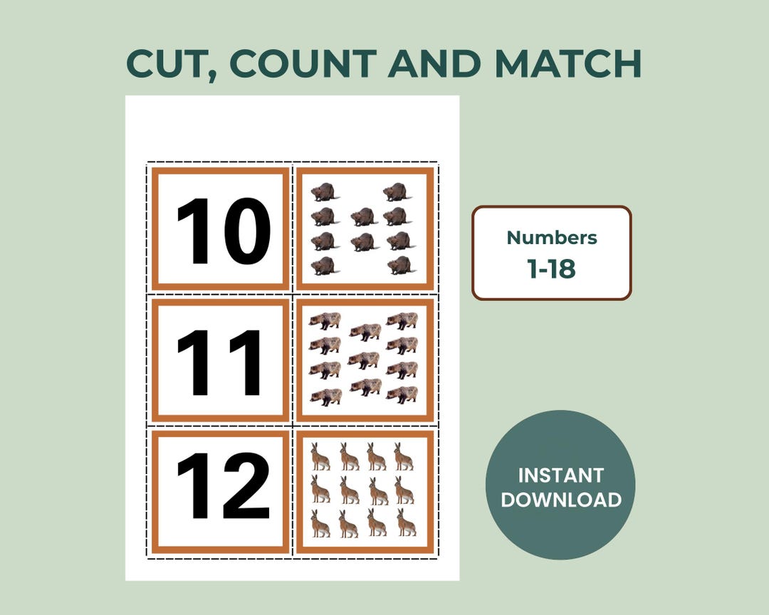 Printable Animal Counting Cards 1-18 | Real Wildlife Photos ...