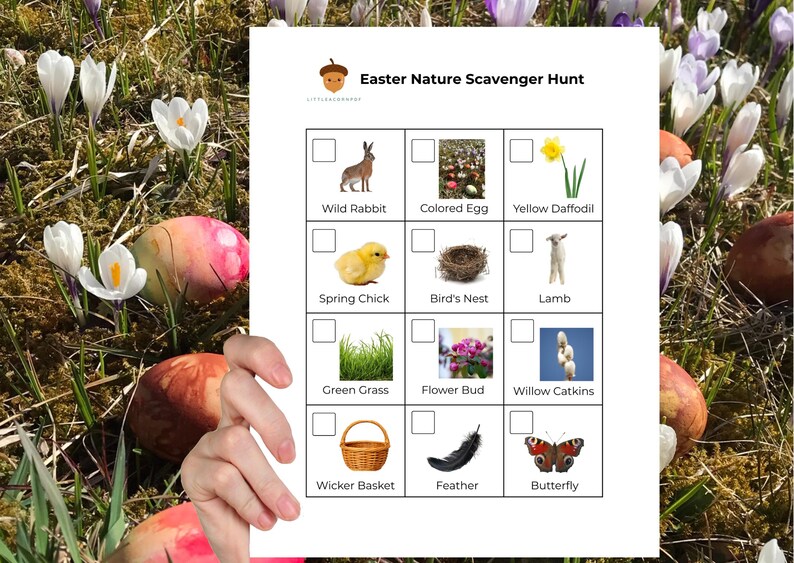 Easter Nature Scavenger Hunt for Kids | Realistic Photo Spring Activity ...