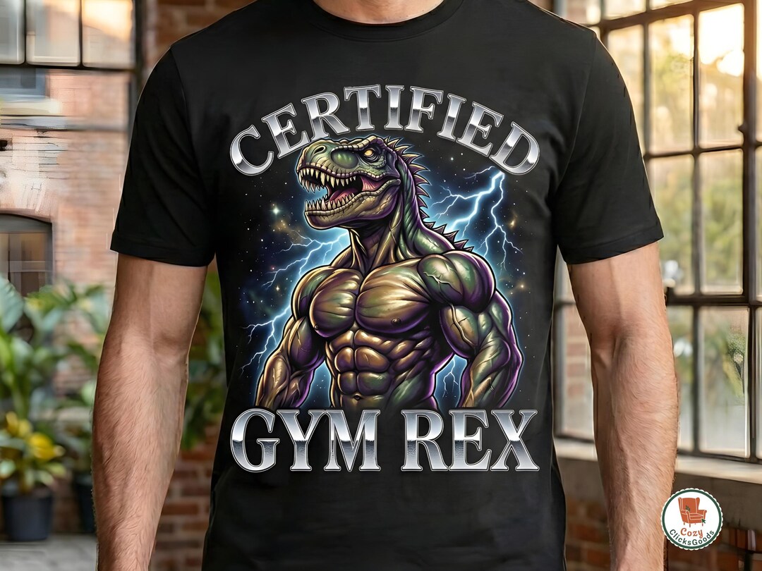 Certified Gym Rex Dinosaur PNG SVG Digital Download, Funny 90s Retro ...