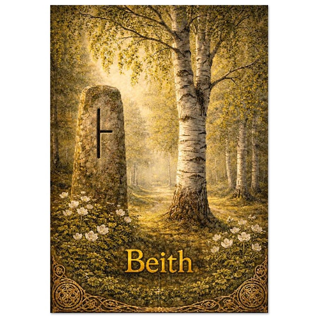 Beith - Celtic Birch Tree Poster | Irish Nature-inspired Wall Art - Etsy