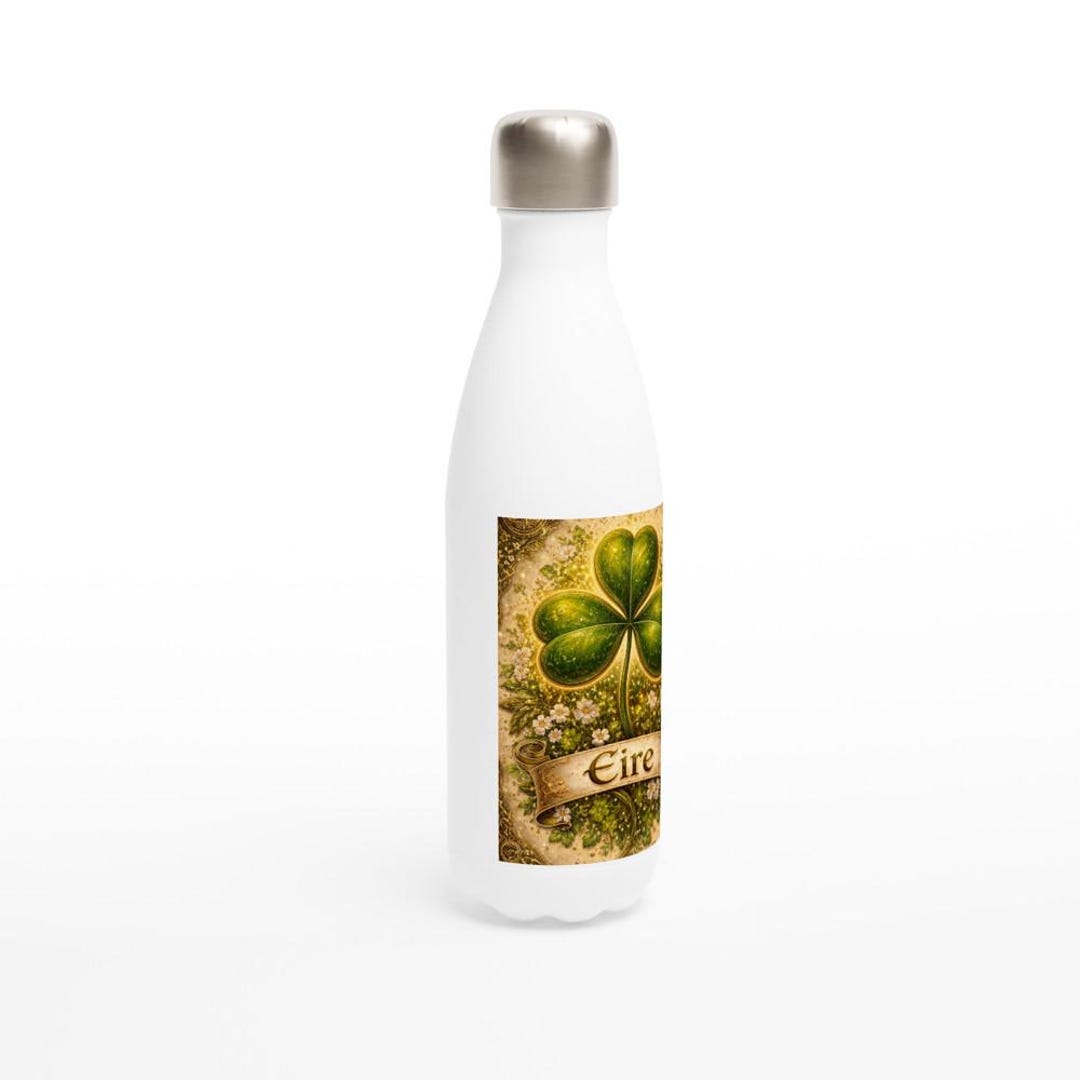 Irish Water Bottle | Shamrock Design | Stainless Steel Hydration Flask ...