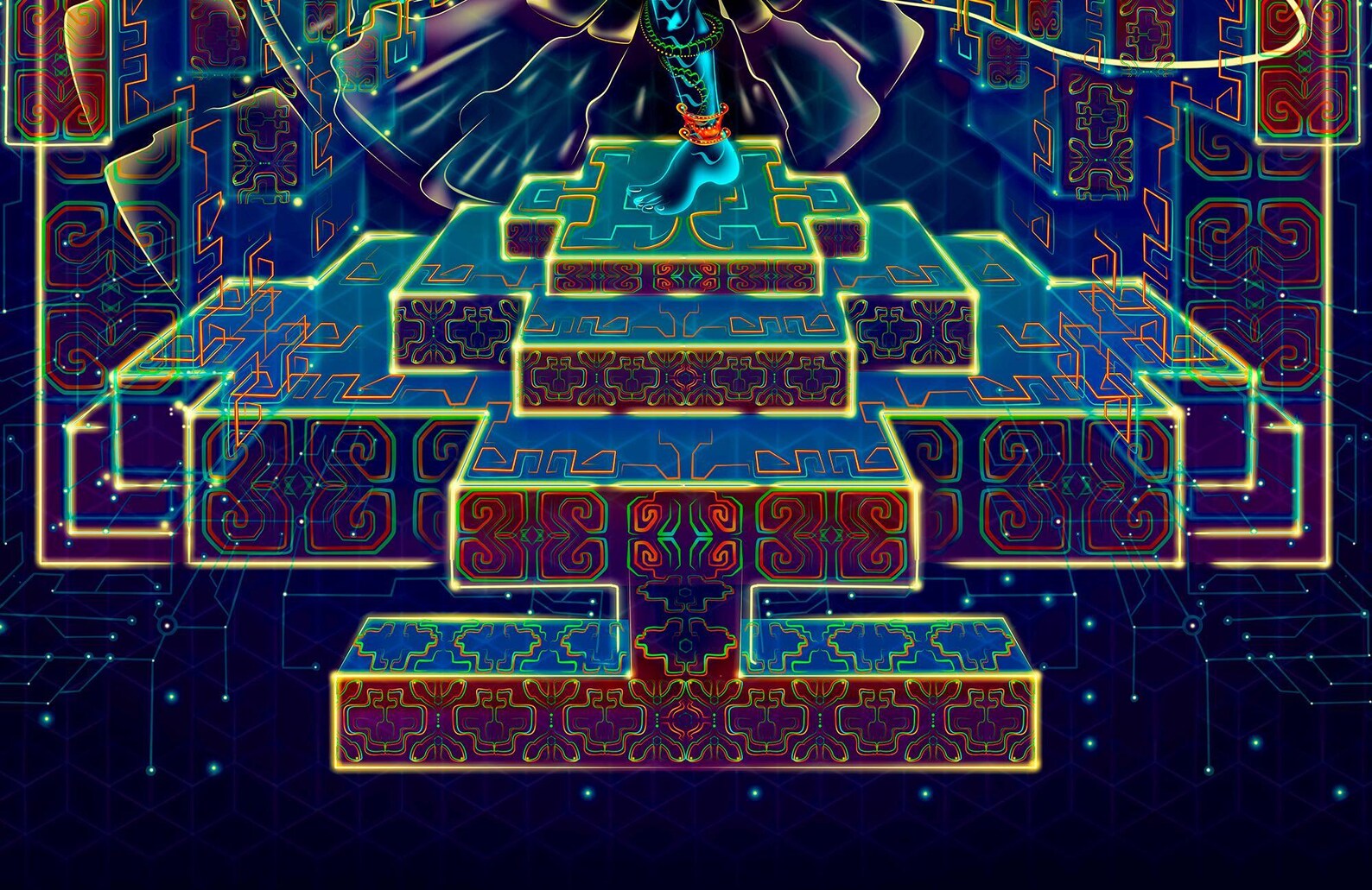 UV TAPESTRY "shiva Dance" - Black Light Trippy Wall Hanging Psychedelic ...