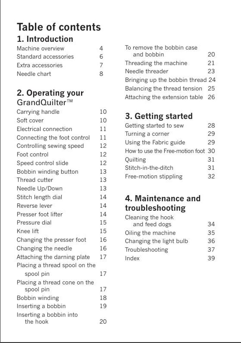 PFAFF Grand Quilter Sewing Machine Manual: PDF Download, Instant Access ...
