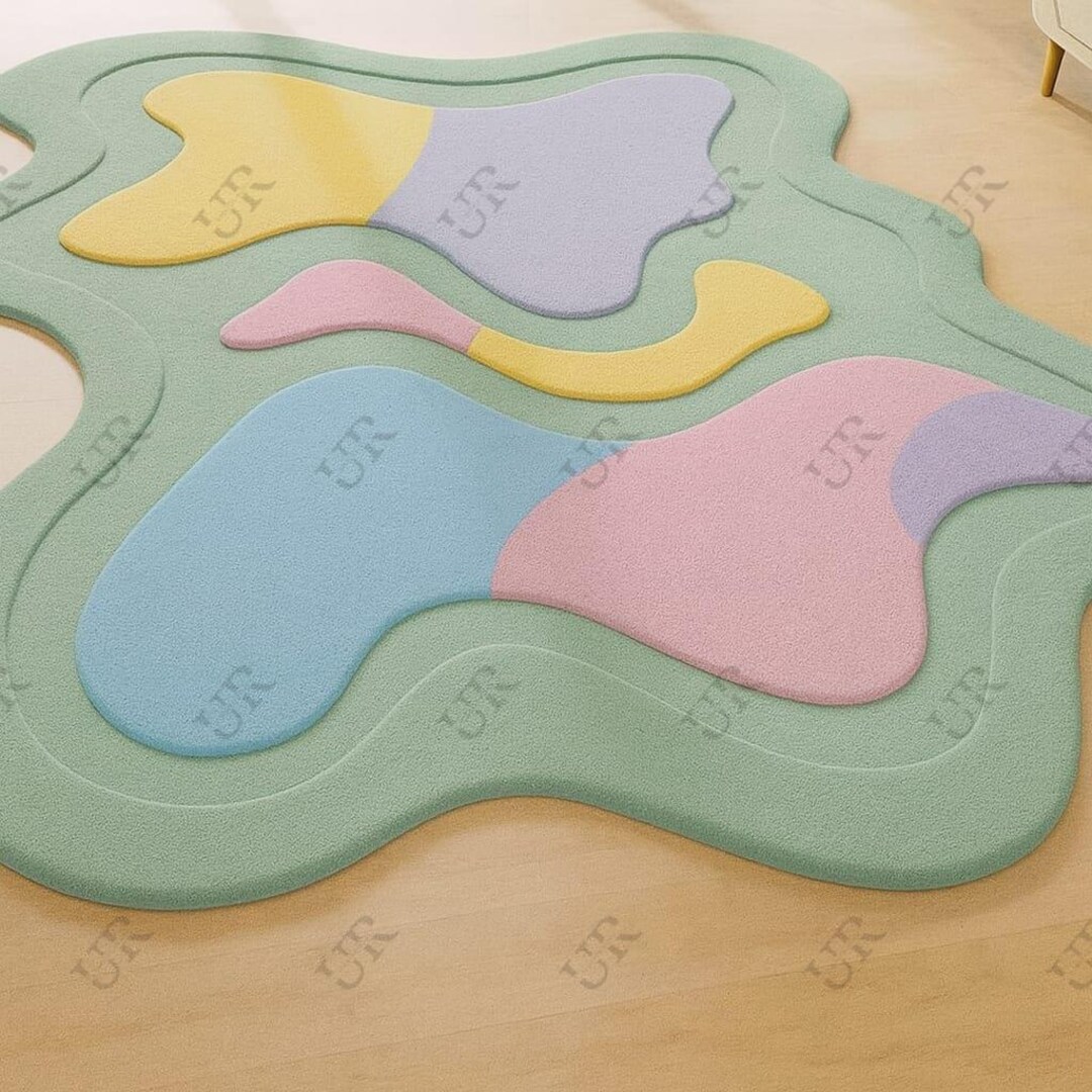Abstract Pastel Blob Rug – Kid’s Room Carpet - Etsy