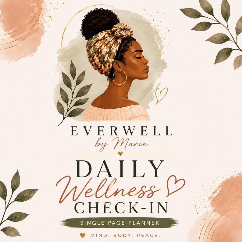 Daily Wellness Check-in Planner: Self-care, Reflection, Mindfulness ...