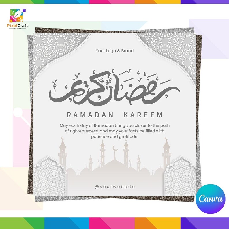 Ramadan Kareem Canva Editable Template – Islamic Greeting Social Media ...