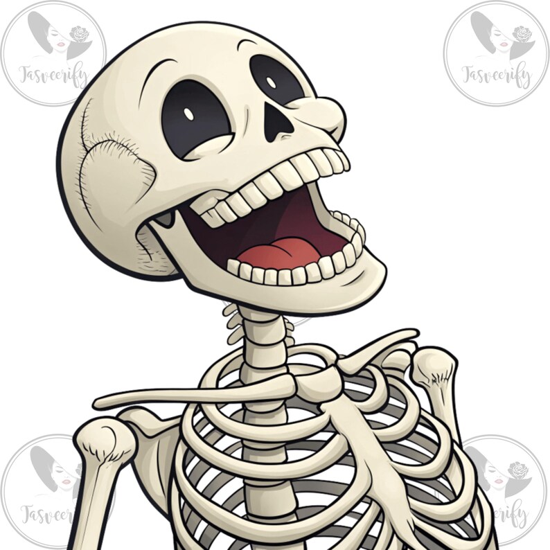 Smiling Skeleton Png, Happy Bones Png, Cute Skull Png, Spooky Cute Png ...
