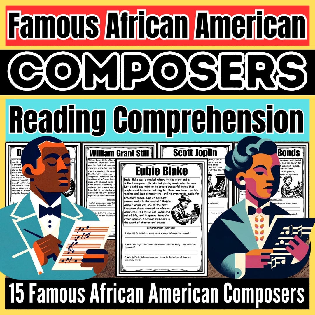 African American Composers Biography Reading Passages | Black History ...
