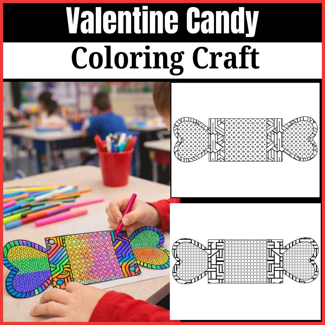 Valentine’s Day Craft Printable | Color Cut and Gift Activity | Kids ...
