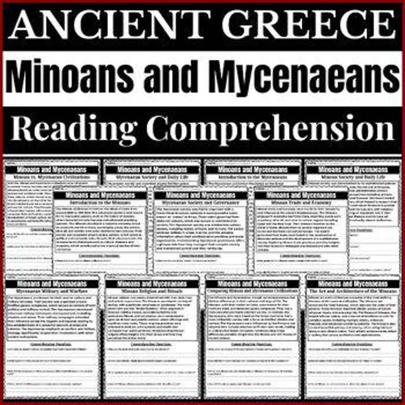 Minoans and Mycenaeans Reading Pack | Ancient Greece Civilizations ...