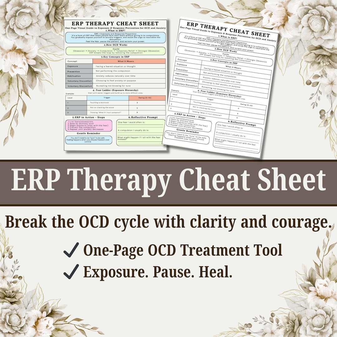 ERP Therapy Cheat Sheet – One-page OCD Treatment Guide to Exposure ...