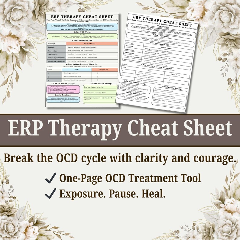 ERP Therapy Cheat Sheet – One-page OCD Treatment Guide to Exposure ...