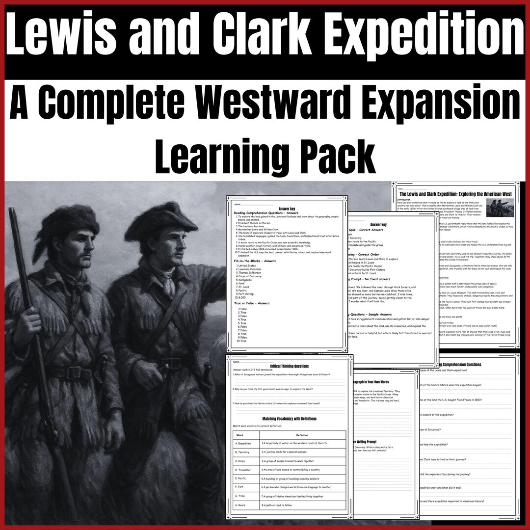 Lewis and Clark Expedition Reading Passage & Activities | Westward ...