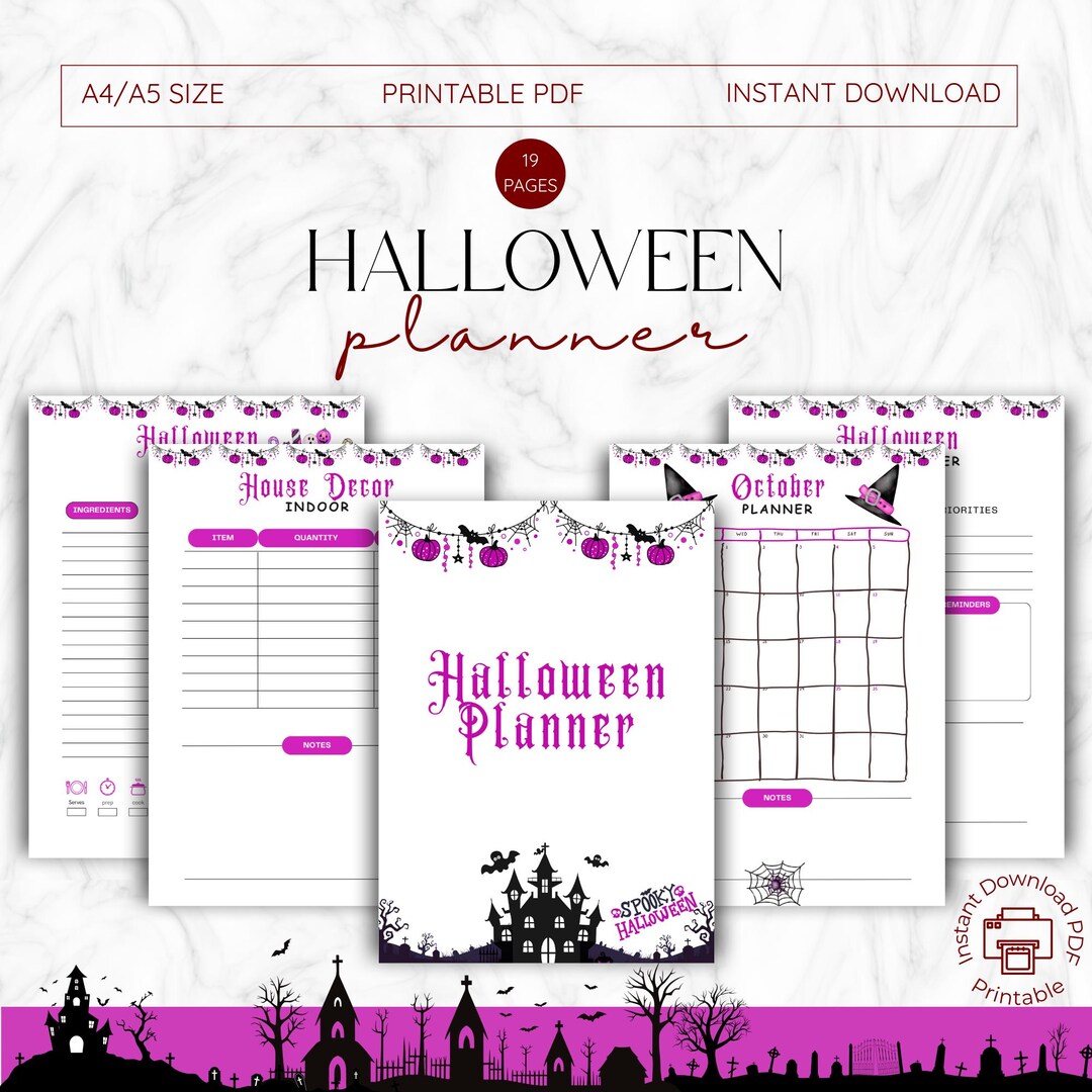 Halloween Planner Printable | Family Halloween Planner Halloween ...