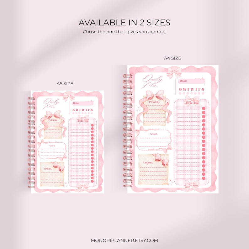 Coquette Planner Bundle | Daily Weekly Monthly Schedule to Do List ...