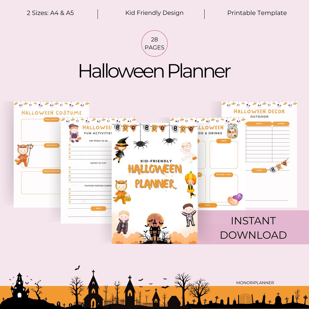 Halloween Kid Party Planner Printable | Halloween Planner Holiday ...