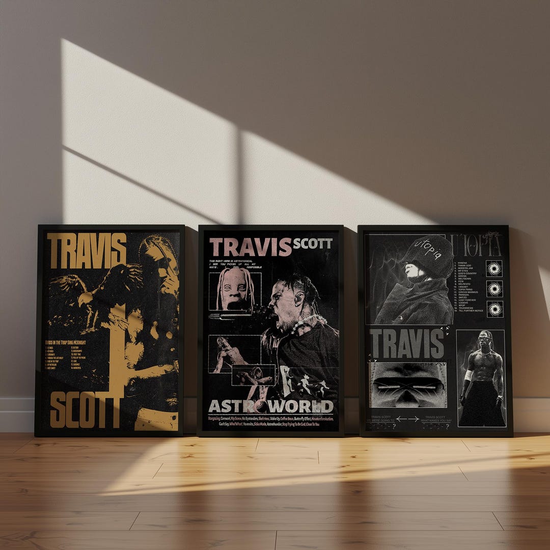 Travis Scott Poster Bundle: Birds, Astroworld & Utopia Digital Prints ...