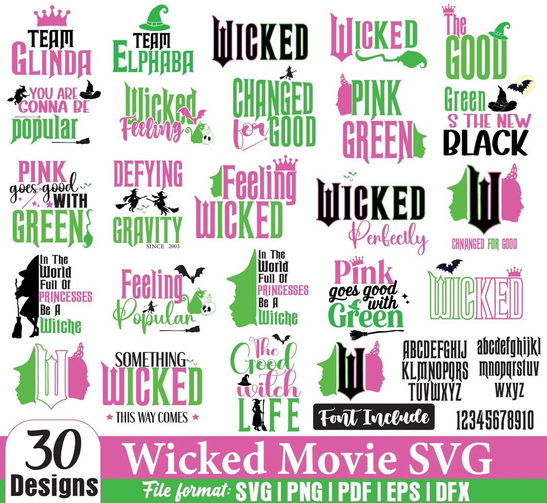 Wicked Svg,wicked Movie Svg,wicked Pink and Green Svg,i Have Been ...