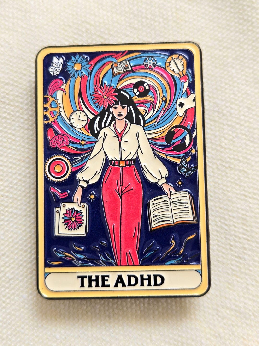 "adhd Tarot" Brooch – the Card of Intense Powers - Etsy