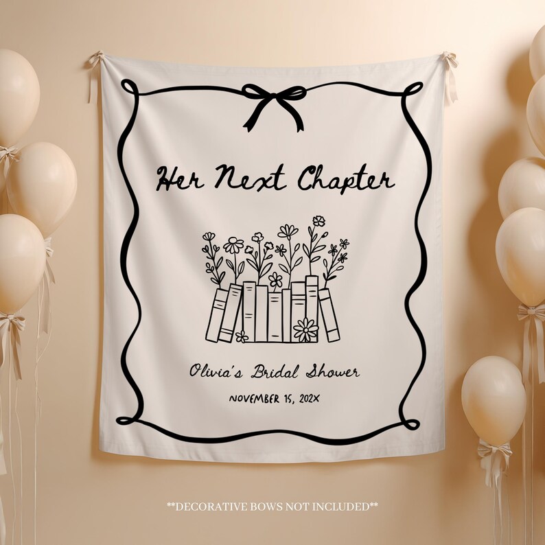 Her Next Chapter Banner: Custom Storybook Bridal Shower Backdrop ...