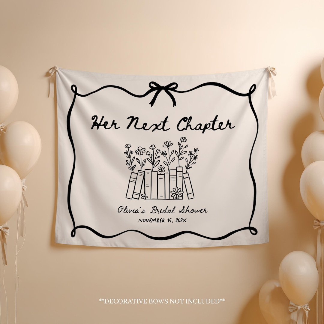 Her Next Chapter Banner: Custom Storybook Bridal Shower Backdrop ...