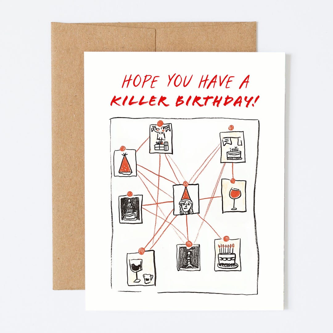 Funny Murder Mystery Birthday Card: Silly Crime Junkie Greeting - Etsy