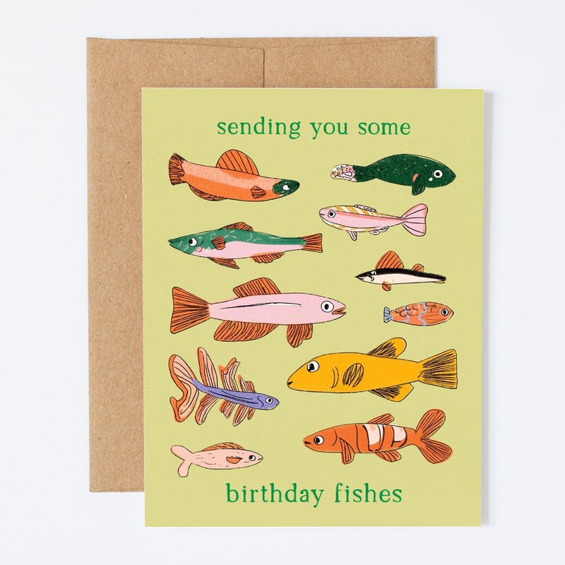 Fish Birthday Card - Etsy