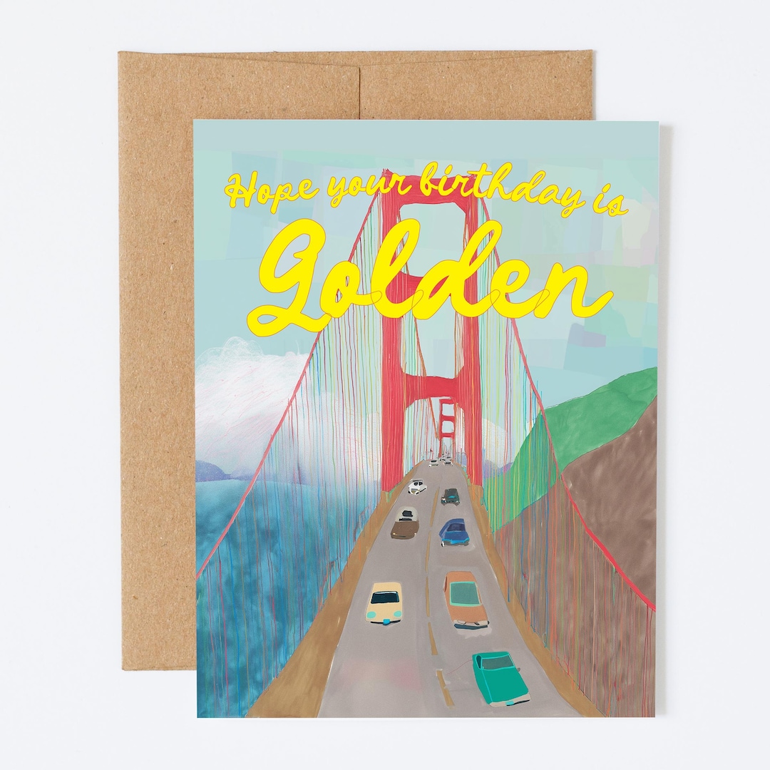 Golden Gate Bridge Birthday Greeting Card: San Francisco, California - Etsy
