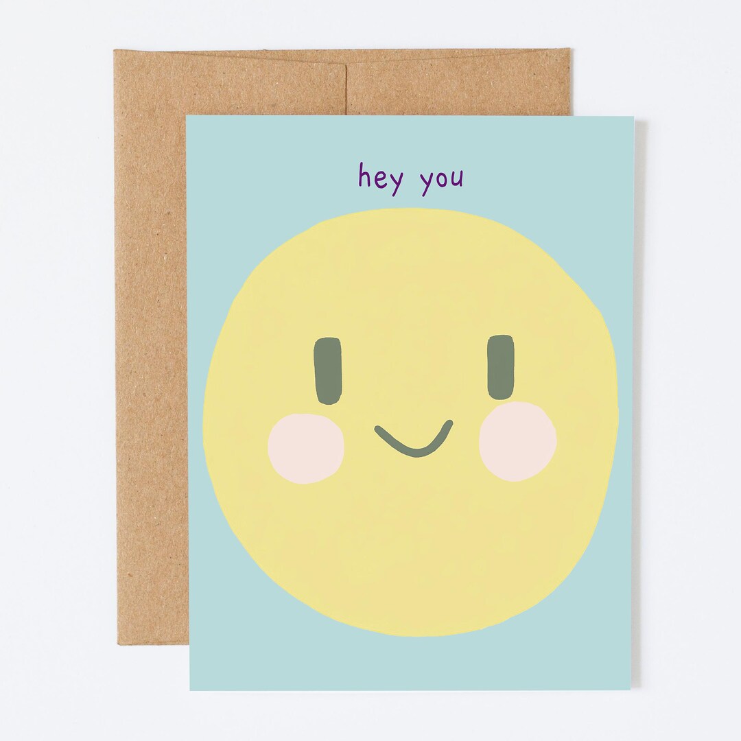 Smiley Face Greeting Card: Just Because, Appreciation - Etsy