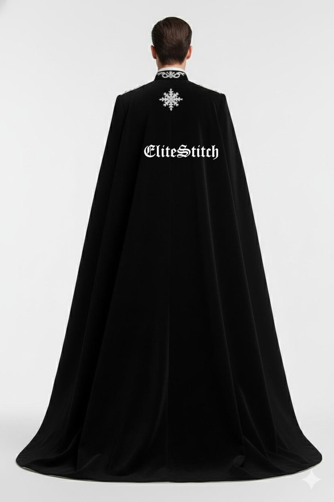 Black & White Royal Military Cape, Custom Silver Embroidered Hussar ...