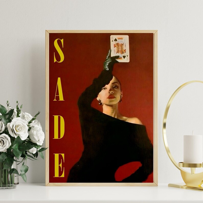 Sade Poster, Iconic Red Portrait, Soul Music Wall Art - Etsy