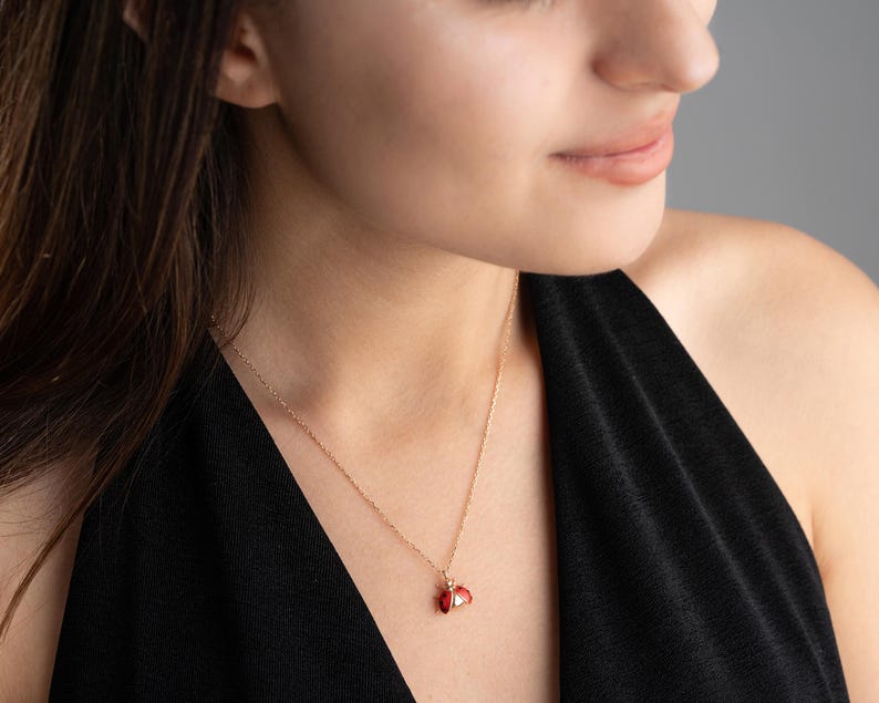 Lucky Ladybug Necklace, 925 Sterling Silver Luck Pendant, Enamel ...