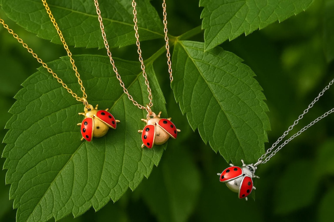 Lucky Ladybug Necklace, 925 Sterling Silver Luck Pendant, Enamel ...