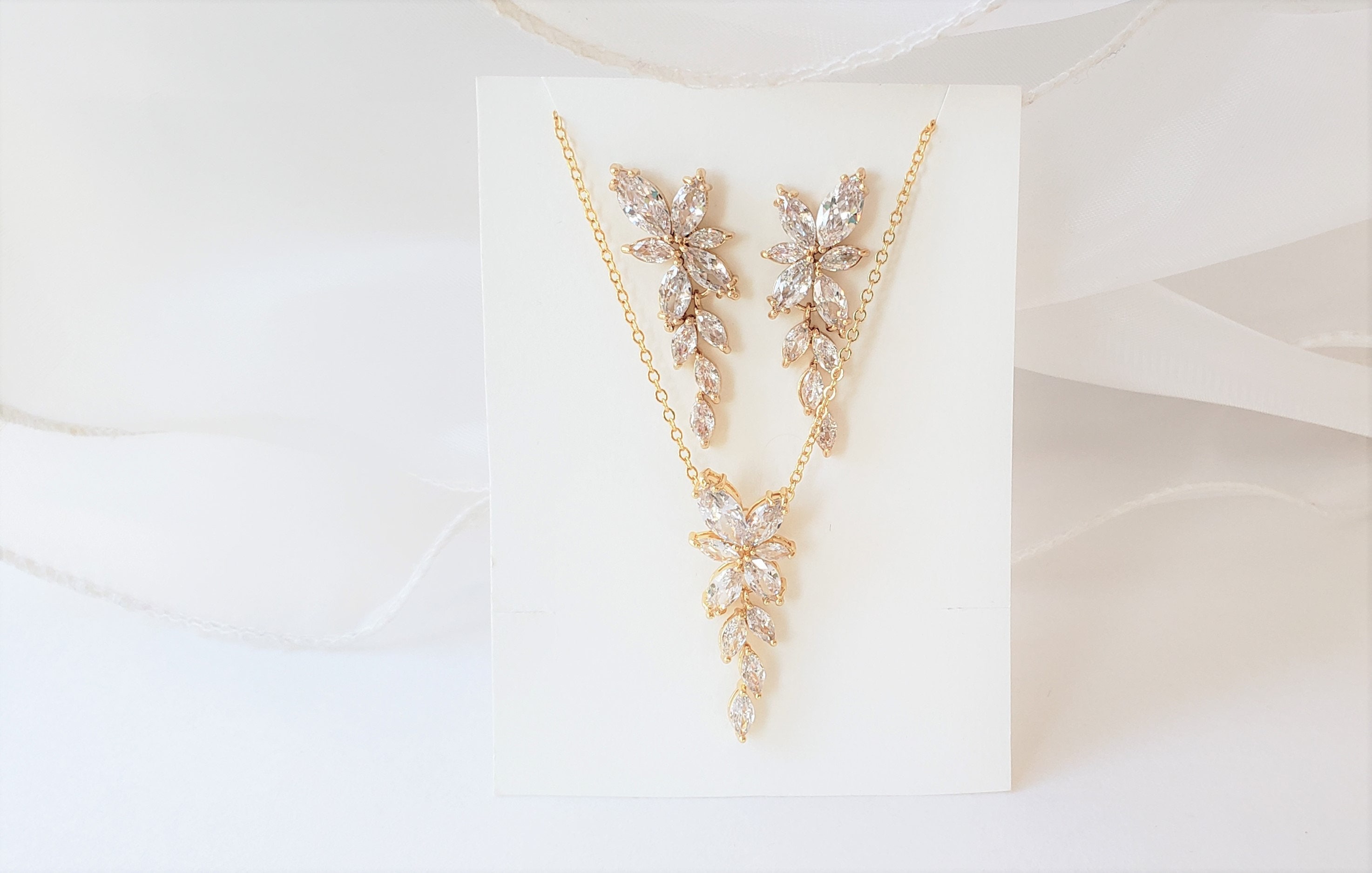 Bridal Jewelry Set Necklace For Bride Earrings For Bride | Etsy