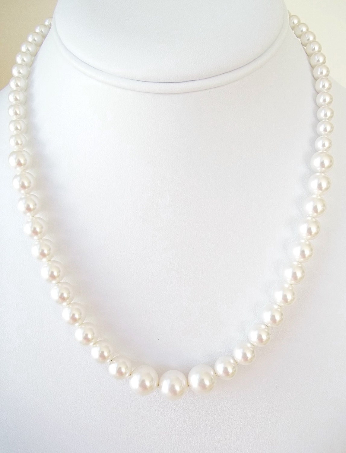 Graduated Pearl Necklace Single Strand Pearl Necklace - Etsy