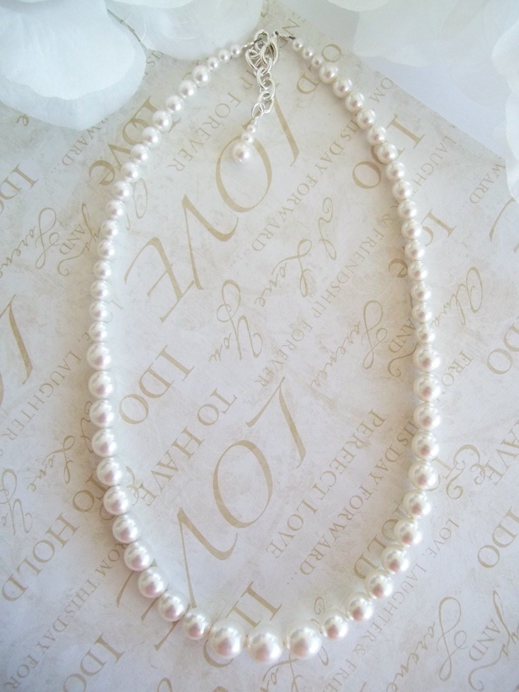 Graduated Pearl Necklace Single Strand Pearl Necklace - Etsy